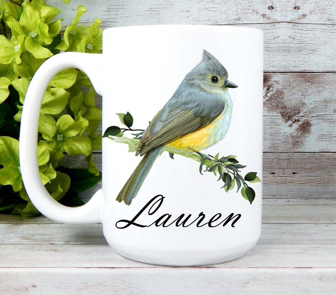 Personalized Bird Mug Bird Lover Gifts Tufted Titmouse Mug - Etsy