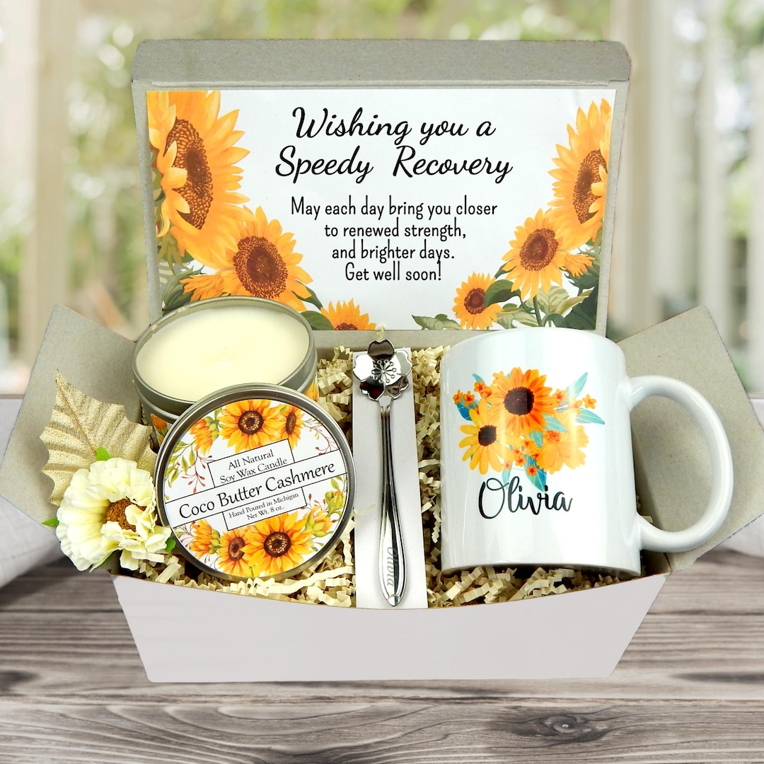 Get Well Gift Box: Personalized Mug, Cozy Comfort Care Package - Etsy