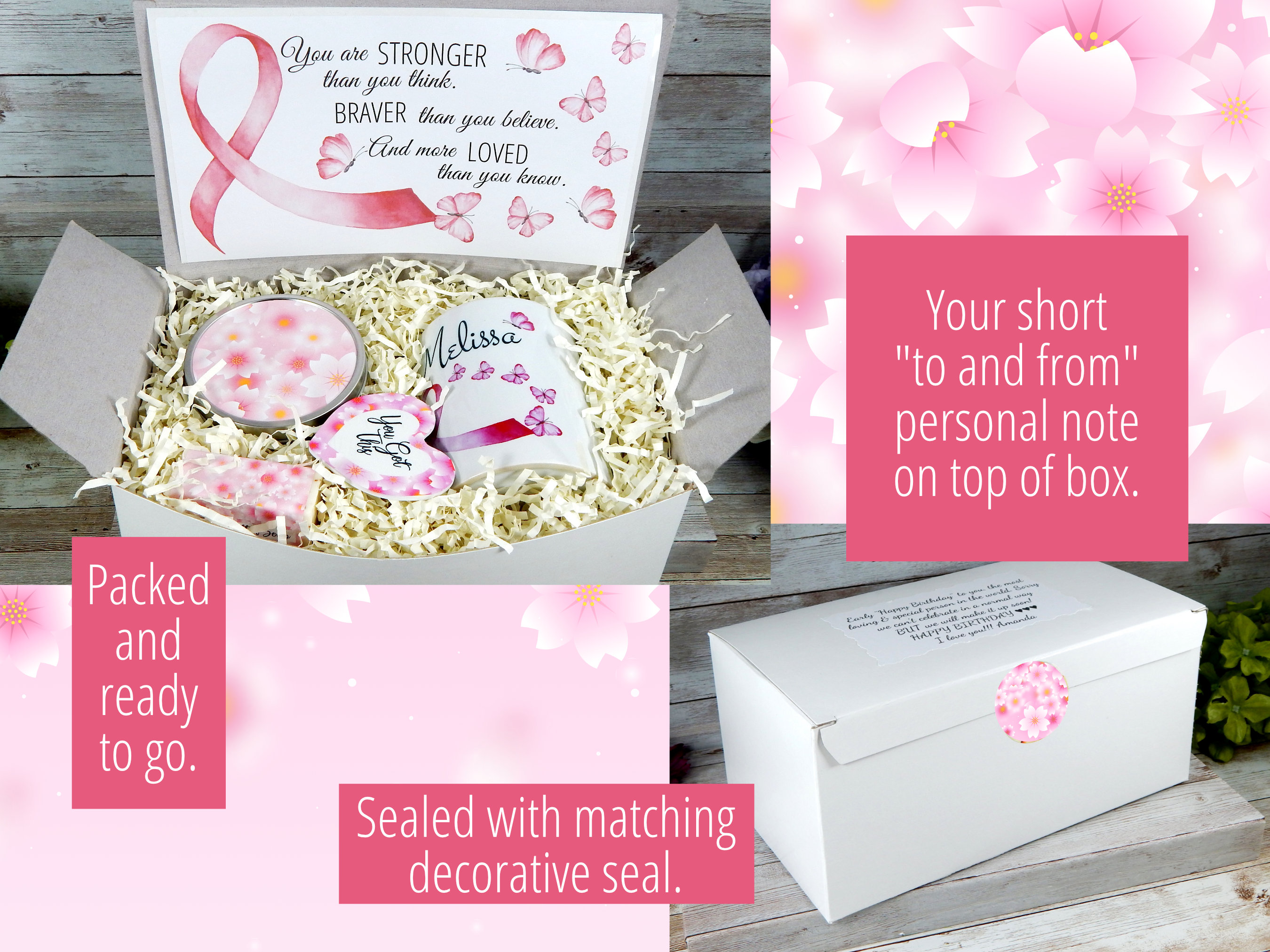 Breast Cancer Gift Basket Breast Cancer Gift Box - Etsy