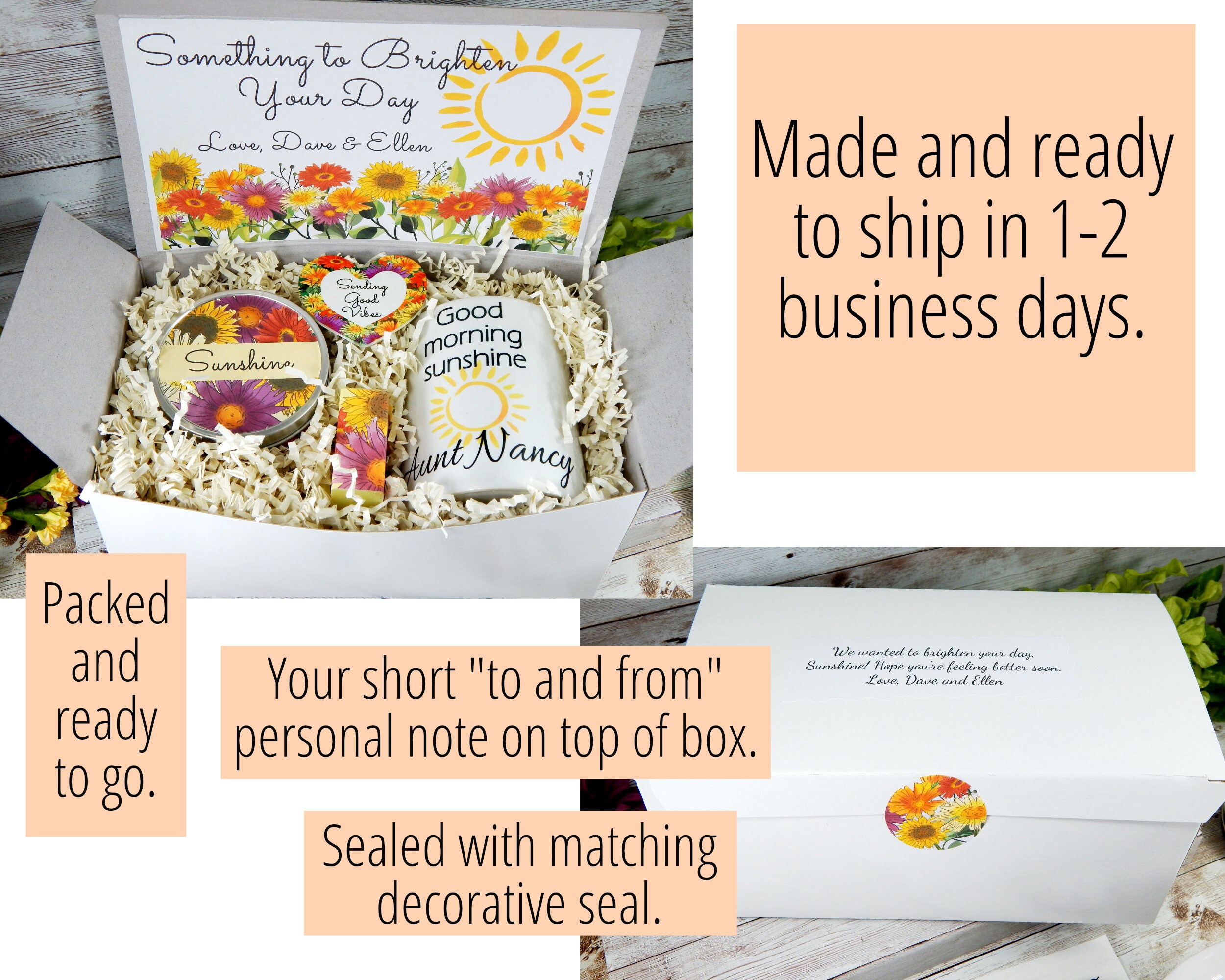 Sunshine Gift Box Brighten Your Day Personalized Sunshine | Etsy