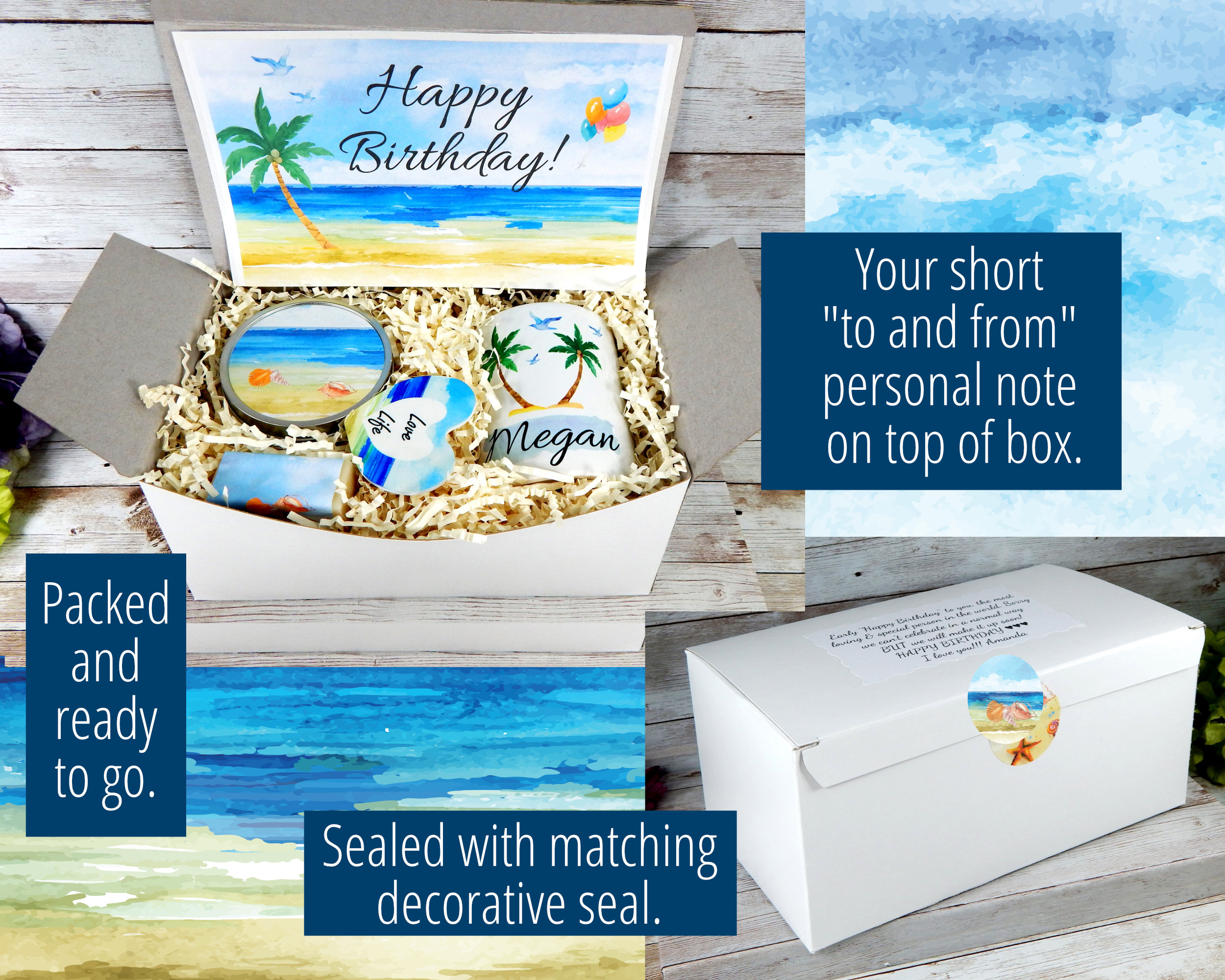 Beach Birthday Gift Basket Birthday Present for Beach Lover | Etsy