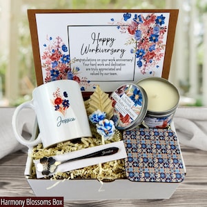 Workiversary Gift Basket for Women - Work Anniversary Gift for Employee ...