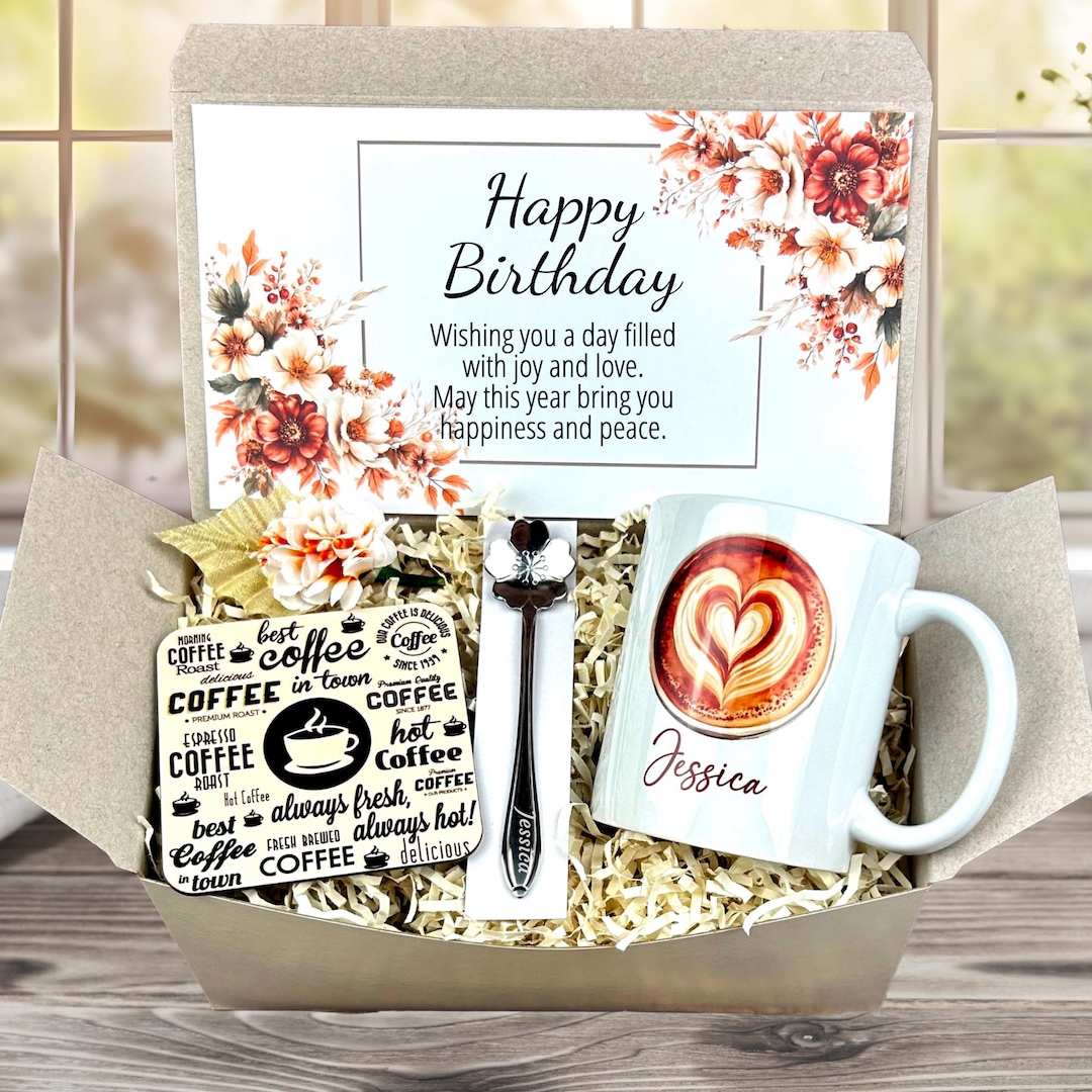 Personalized Birthday Gift Box: Keepsake Mug, Engraved Spoon & Coaster ...