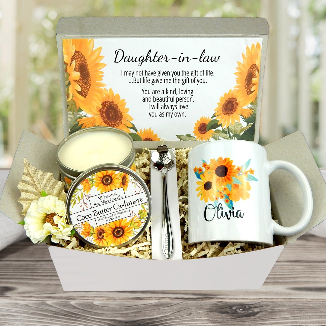 Sunflower Gift Basket for Daughter in Law - Daughter-in-laws Birthday ...