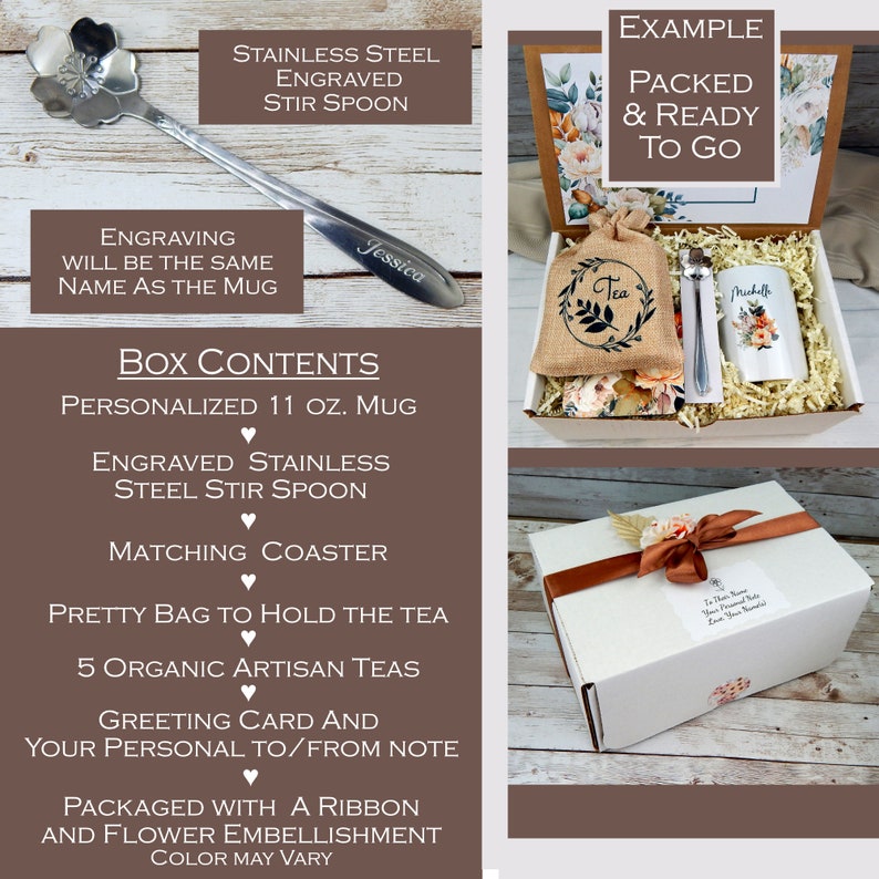 Personalized Retirement Gift Set: Engraved Mug, Spoon & Tea Sampler - Etsy