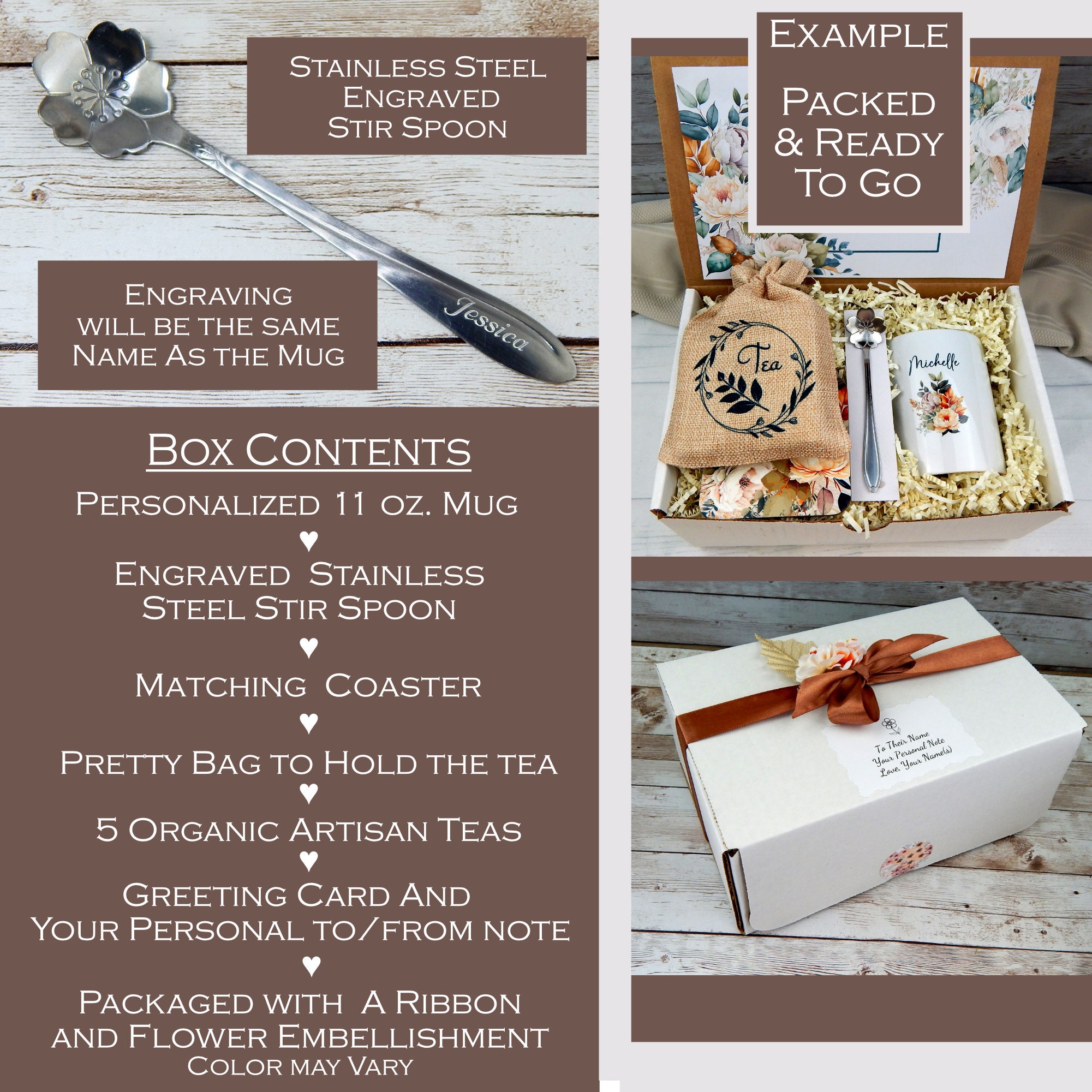 Personalized Retirement Gift Set: Engraved Mug, Spoon & Tea Sampler - Etsy