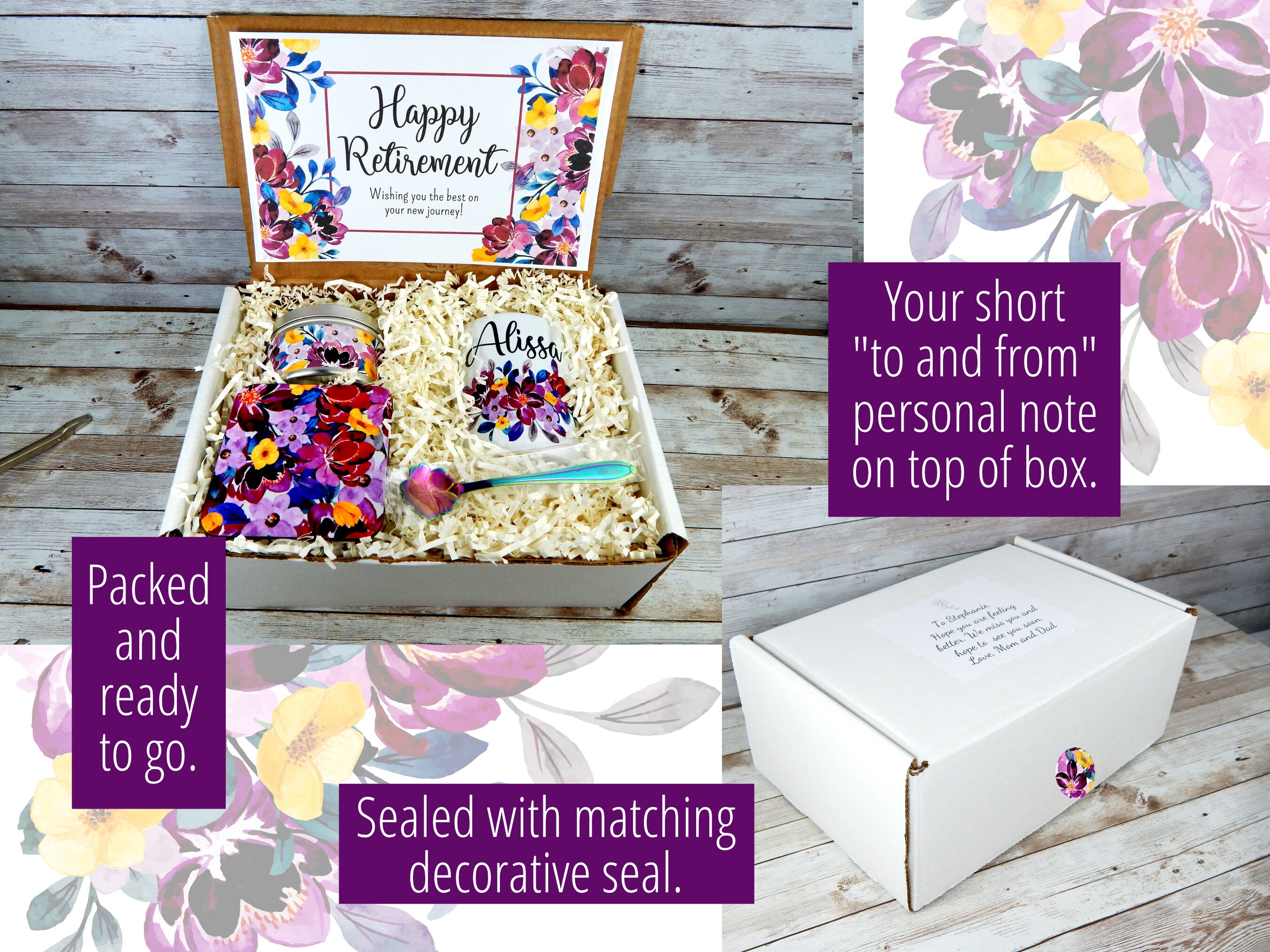 Retirement Gift Box Retirement Gift Basket With Personalized | Etsy