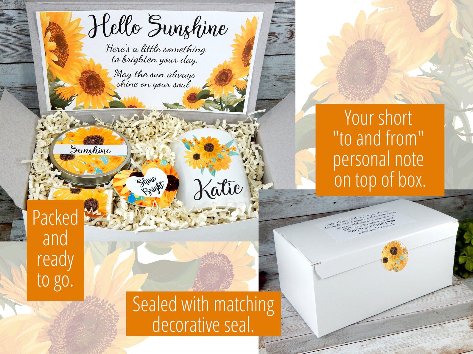 Hello Sunshine Gift Box Personalized Sunshine Box Sunshine - Etsy