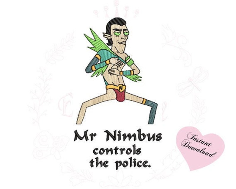 Mr Nimbus embroidery Controls the Police Rick and Morty | Etsy