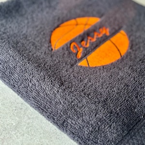 Personalized Basketball Embroidered Towel: Custom Name Sports Gift - Etsy