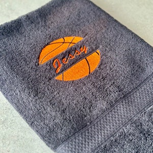 Personalized Basketball Embroidered Towel: Custom Name Sports Gift - Etsy