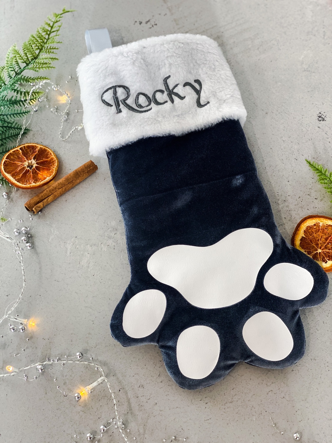 GRAY PAW SOCK - Personalised Cats Socks - Embroidered Socks - Christmas ...