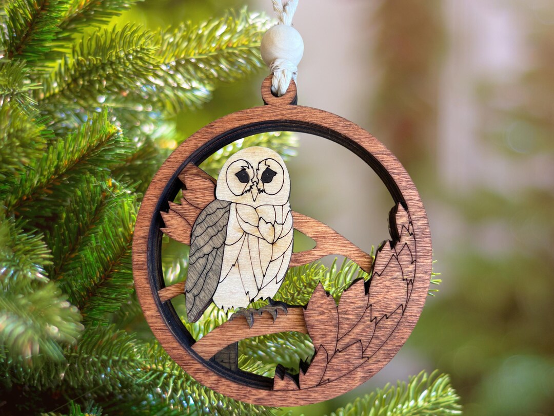 Handmade Layered Wooden Owl Christmas Ornament | Rustic Farmhouse ...