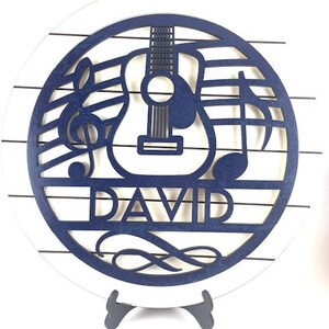 Personalized Acoustic Guitar Sign Home Decor Name Sign Wood Sign Guitar ...