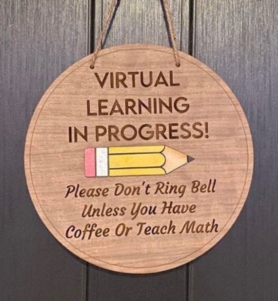 Home & Living Wreaths & Door Hangers Virtual Learning Sign Funny Front ...