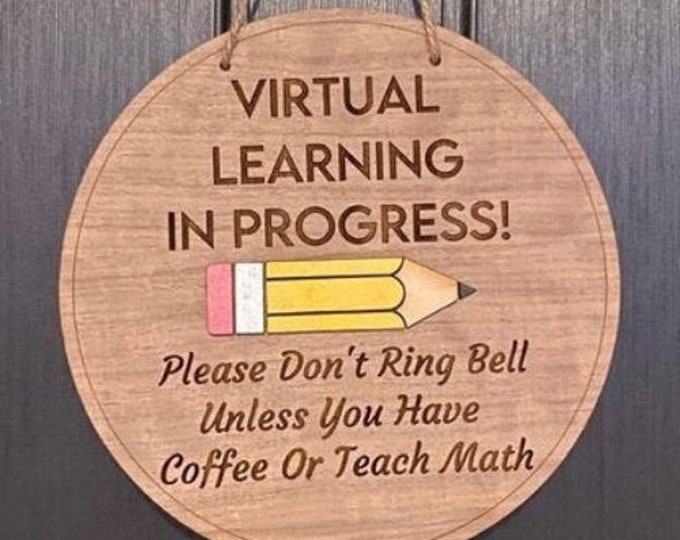 Virtual Learning in Progress Door Sign Homeschool Decor Door Sign Door ...
