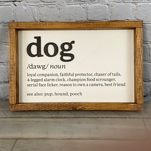 Dog Noun Sign Farmhouse Decor Animal Signs - Etsy