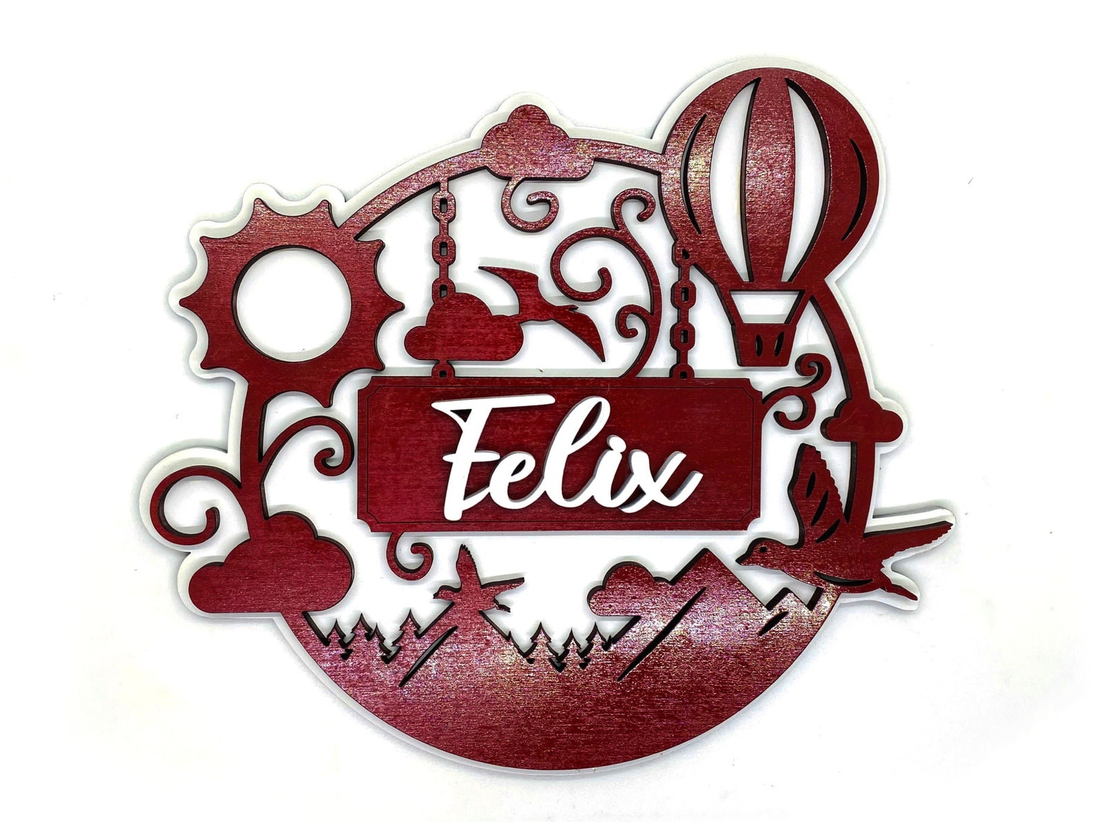 Hot Air Balloon Name Sign Flying Personalized Bedroom Sign - Etsy