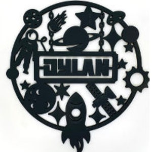 Space Wall Decal Personalized Sign | Outer Space Decor | Bedroom Name ...