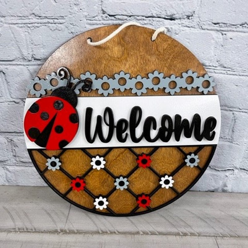 Ladybug Welcome Sign - Etsy