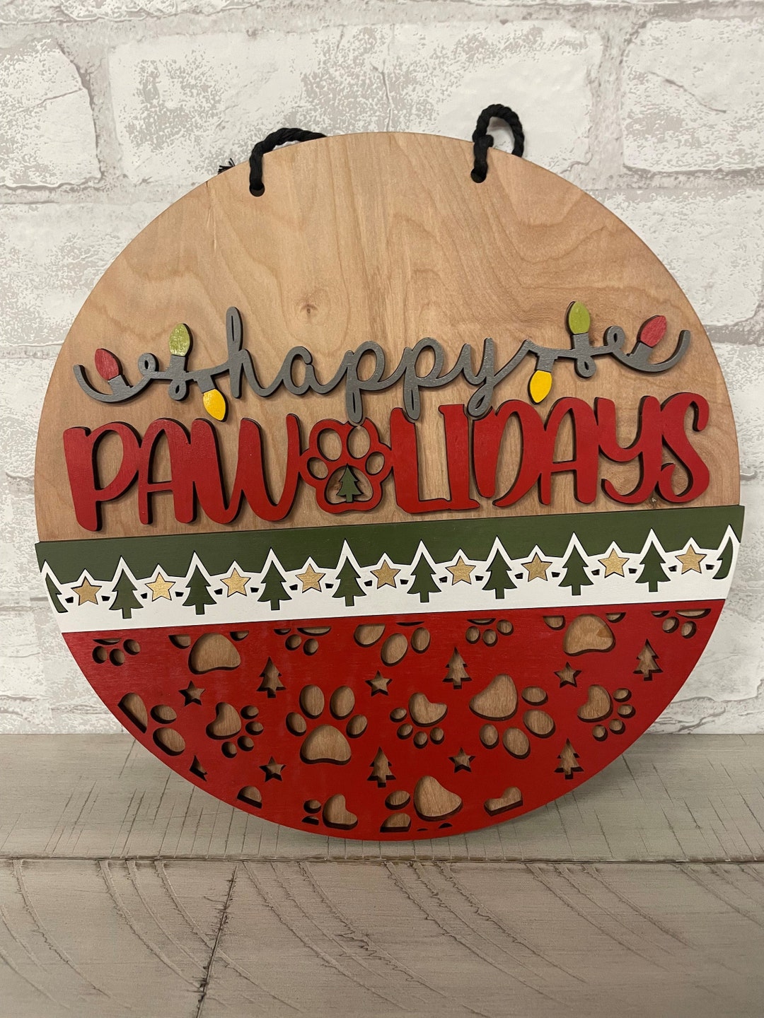 Happy Pawlidays Hanging Sign Home Decor Multiple Sizes Available ...
