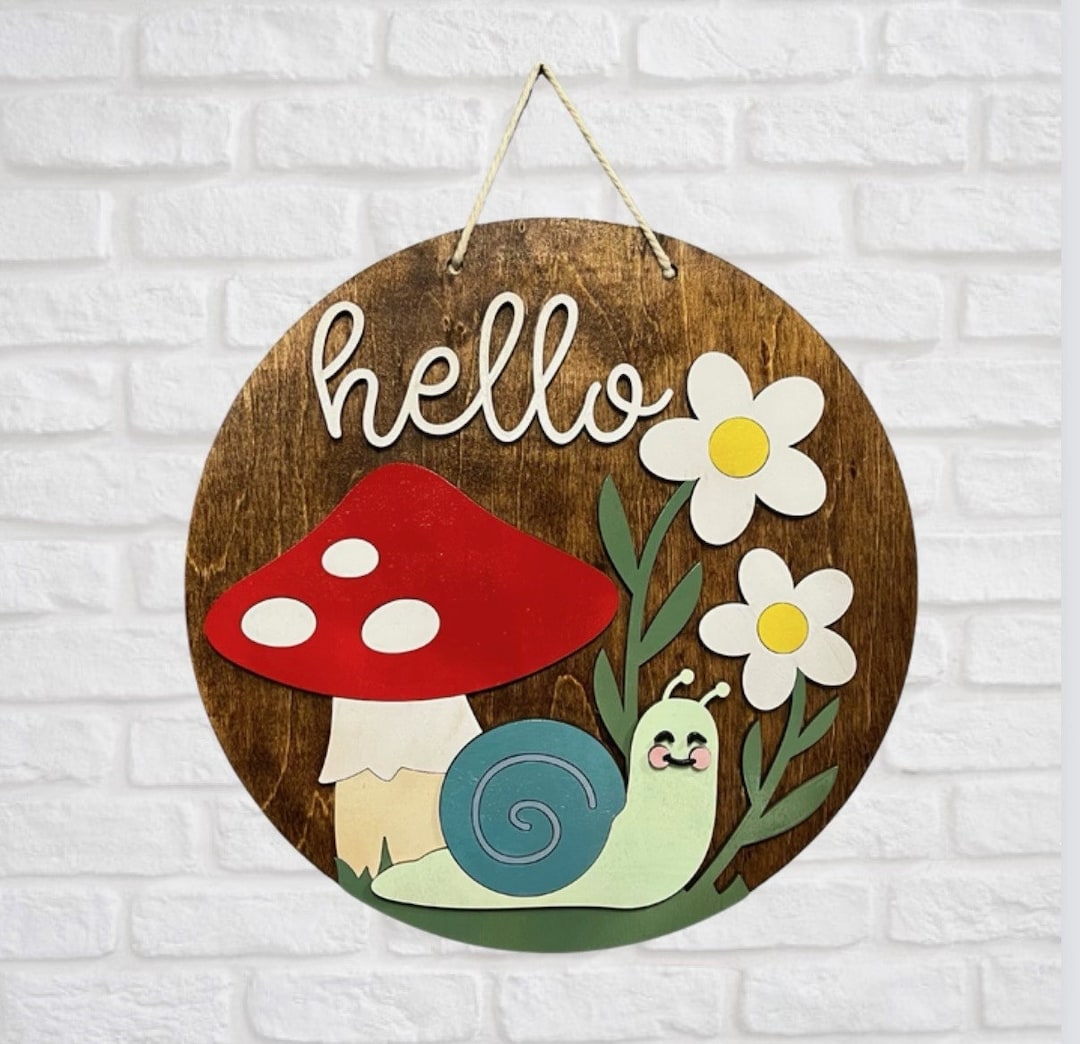 Hello Snail Welcome Sign | Home Decor | Multiple Sizes Available ...