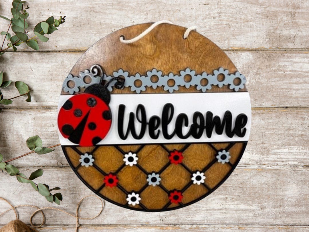 Ladybug Welcome Sign | Home Decor | Multiple Sizes Available ...