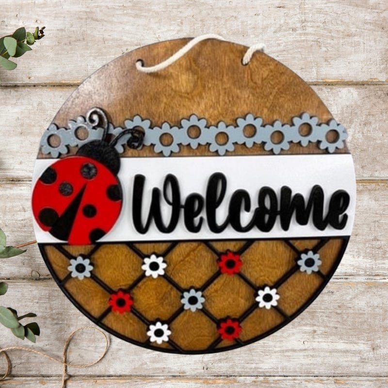 Ladybug Welcome Sign - Etsy