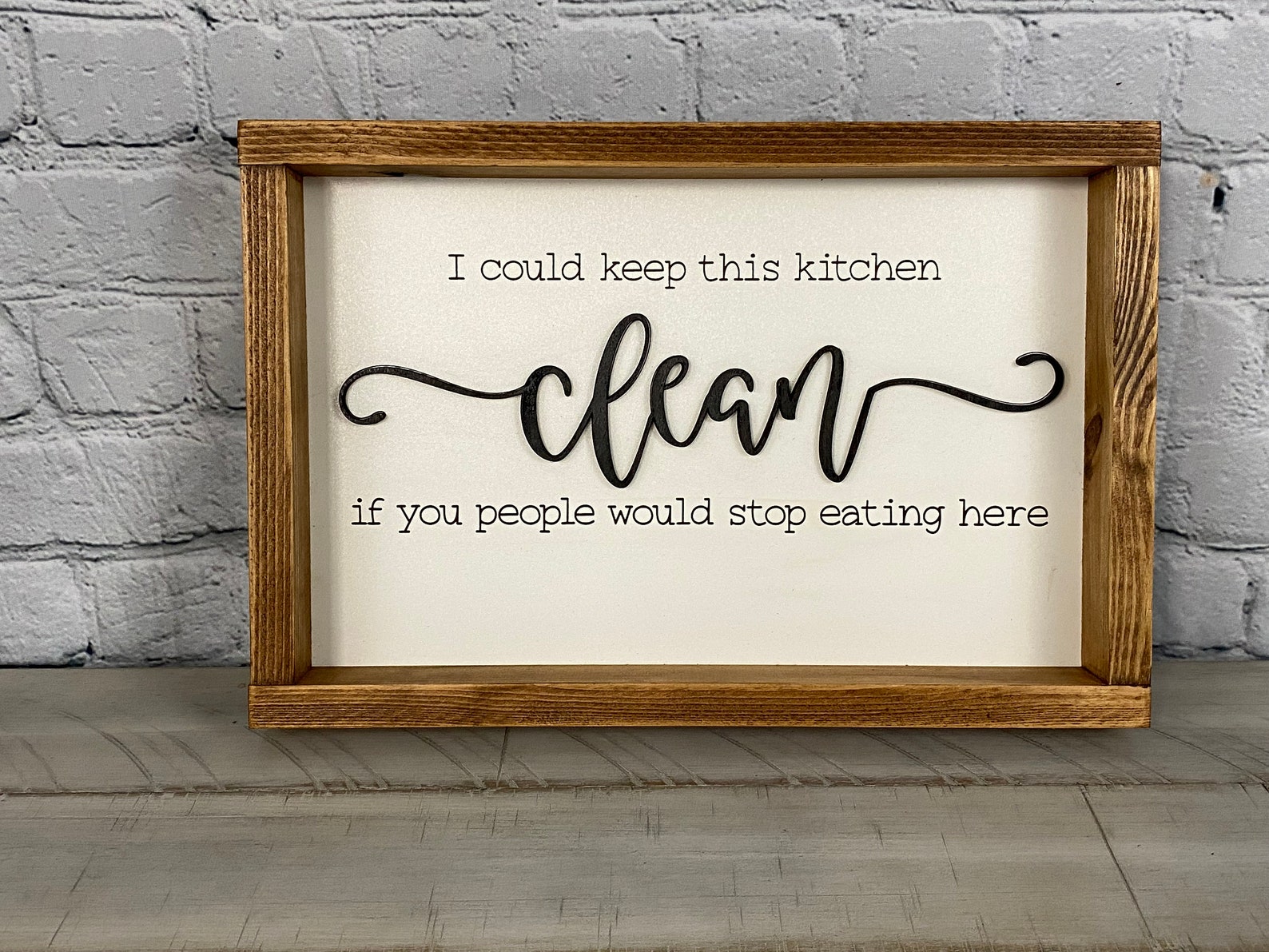 Clean Kitchen Sign | Farmhouse Decor | Kitchen Signs | - Etsy