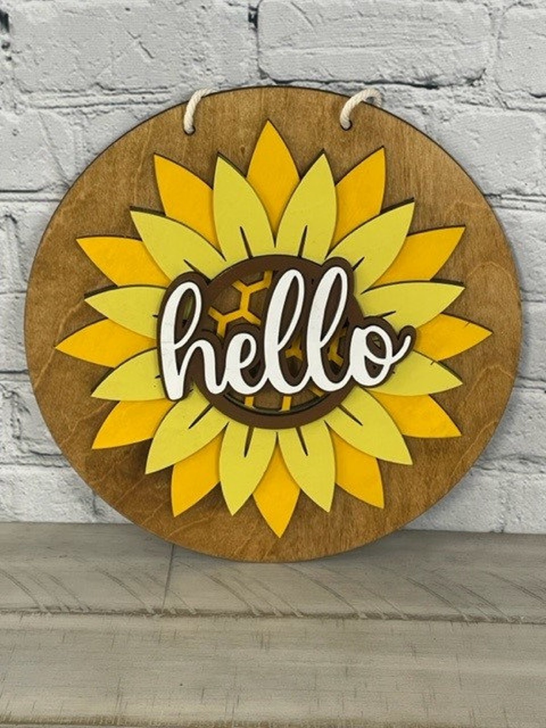 Hello Sunflower Home Decor Multiple Sizes Available Completed Sign and ...