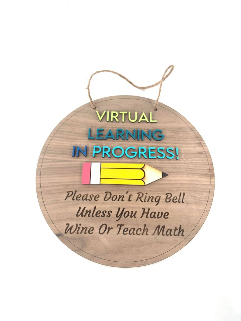 Virtual Learning in Progress Sign Personalize Option | Etsy