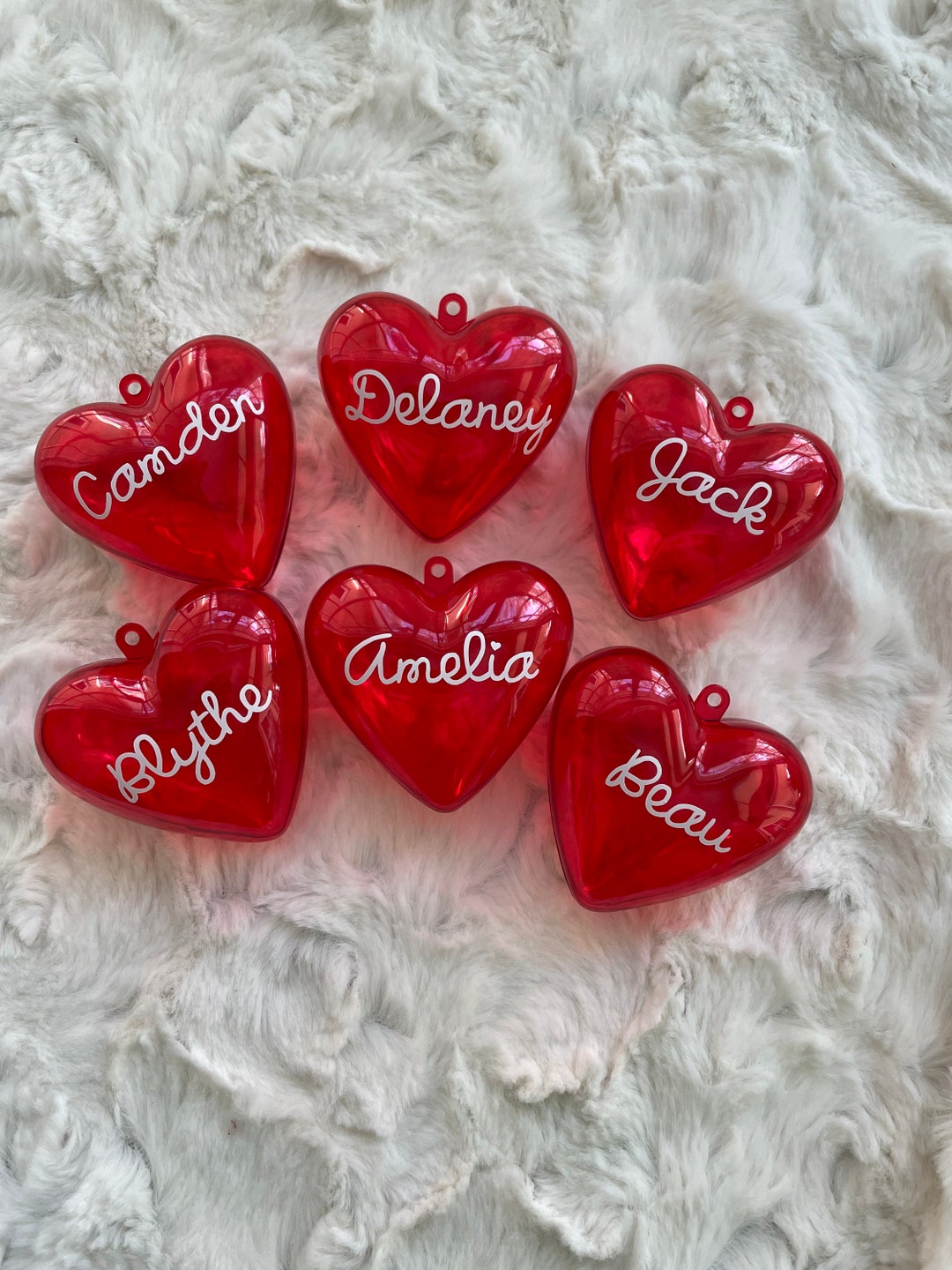 Personalized Fillable Plastic Heart Container Plastic Heart Treat ...