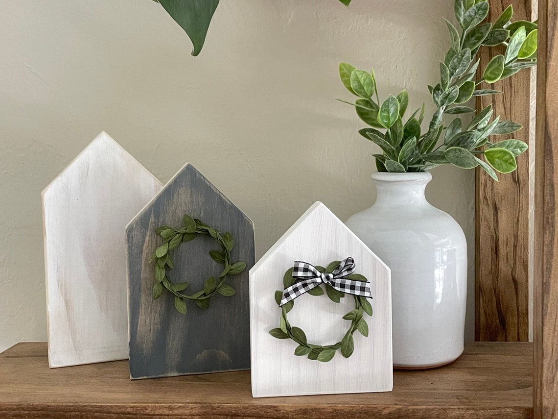 Wood House Blanks House Craft Blanks Wood Block House | Etsy