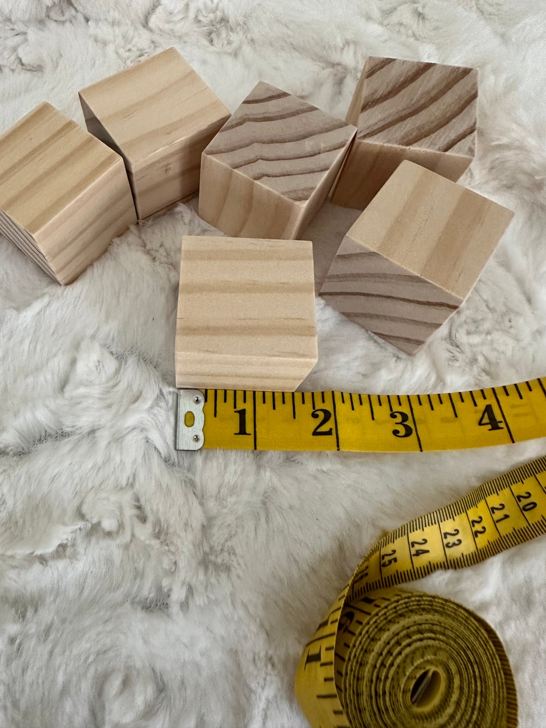 Small Wood Block | 1.5 Inch Square Wooden Blank | Craft Block ...