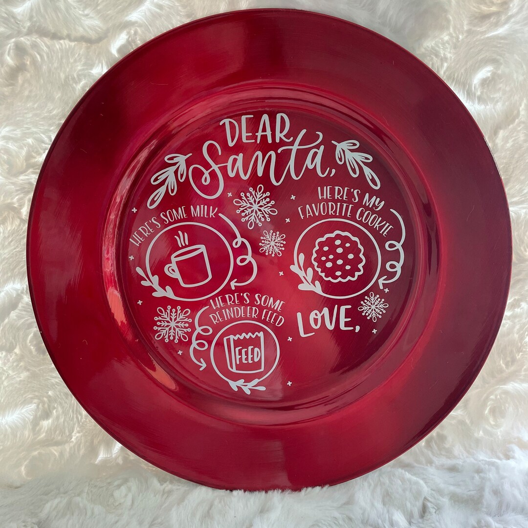 Santa Cookie Plate | Christmas Cookie Plate | Dear Santa Snack Plate - Etsy