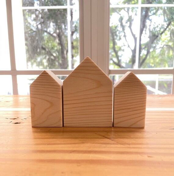 Small block wood houses small diy wood houses wood blanks | Etsy
