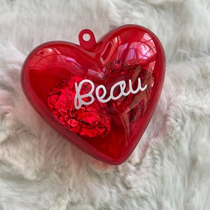 Personalized Fillable Plastic Heart Container Plastic Heart Treat ...
