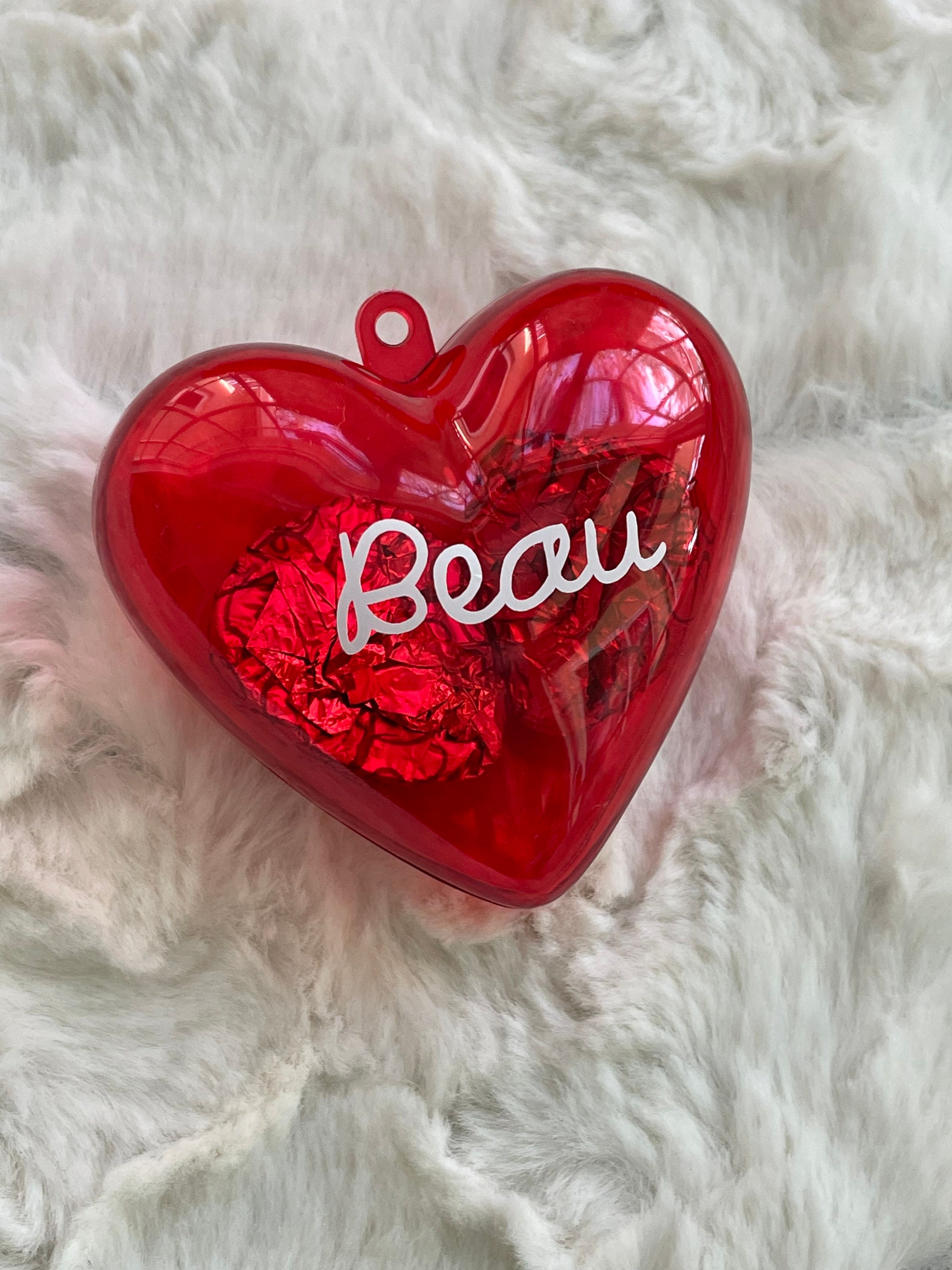 Personalized Fillable Plastic Heart Container | Plastic Heart Treat ...
