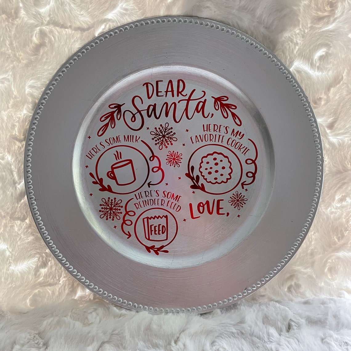 Santa Cookie Plate Christmas Cookie Plate Dear Santa Snack - Etsy