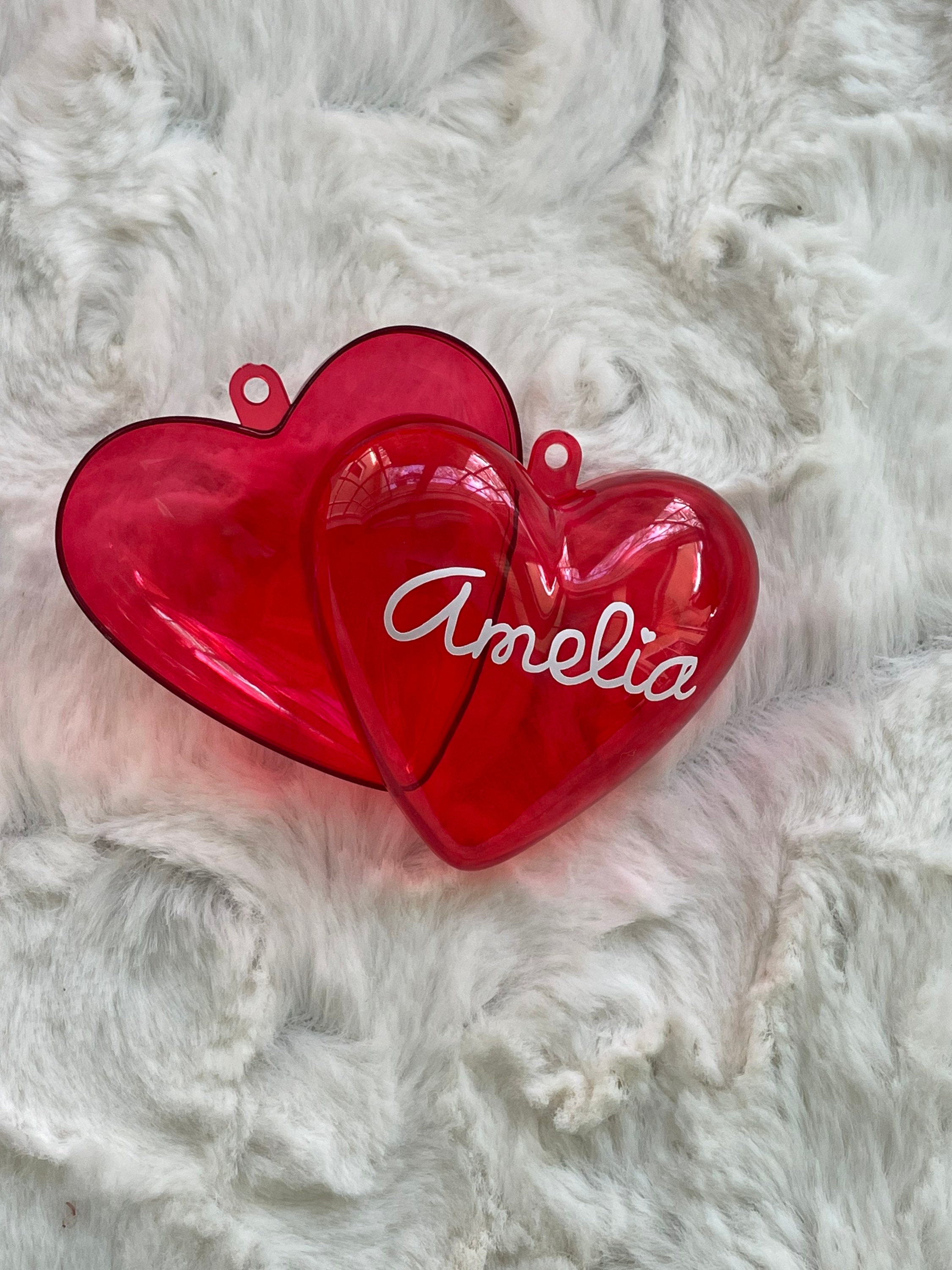 Personalized Fillable Plastic Heart Container | Plastic Heart Treat ...