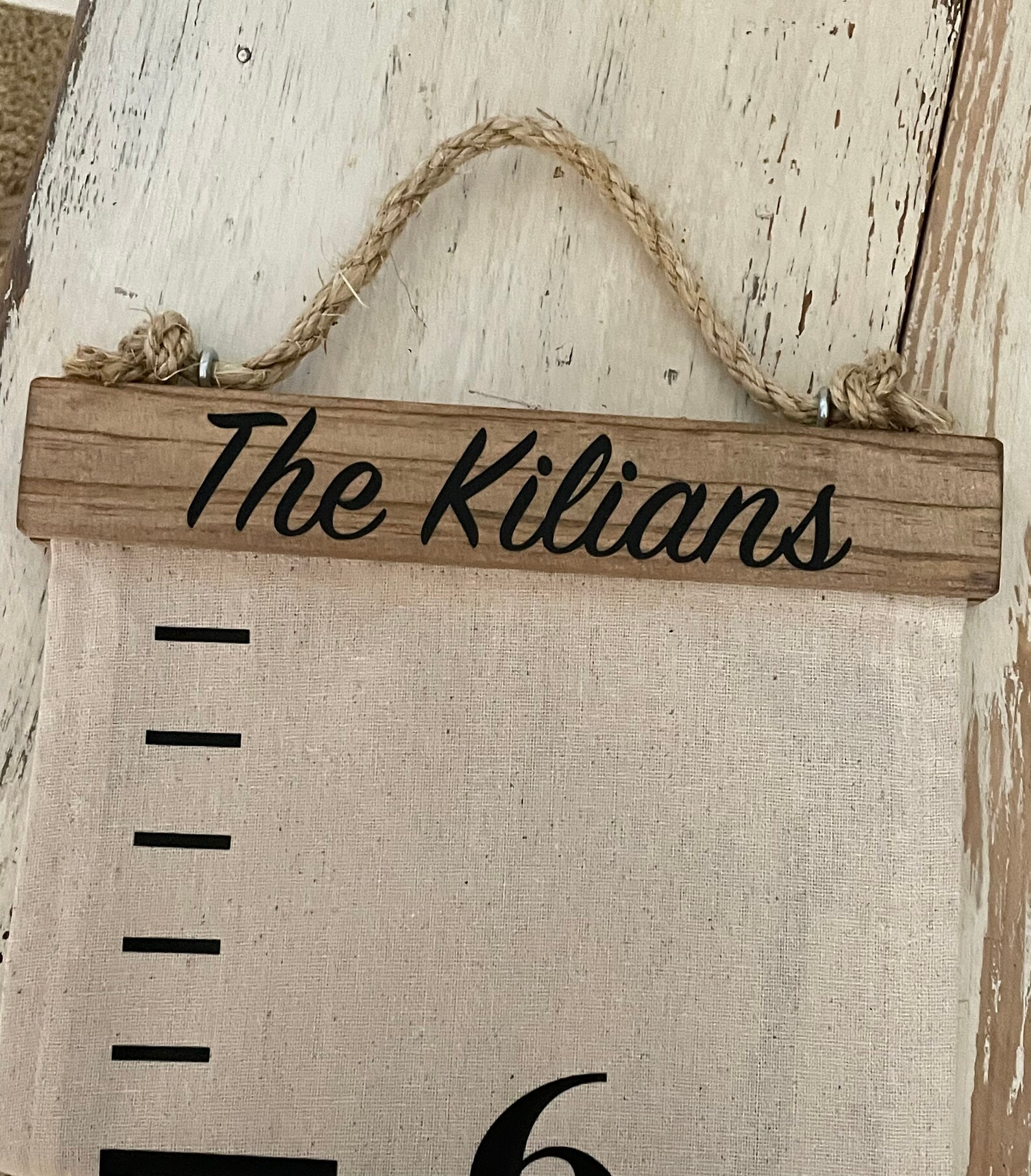 Tan Fabric Growth Chart Fabric Height Tracker Portable | Etsy