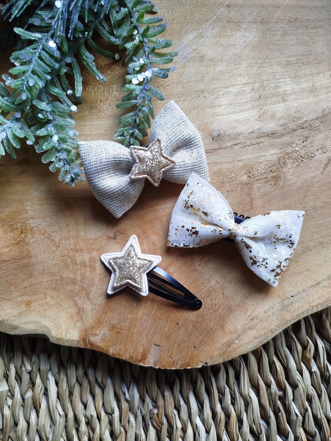 Fabric Barrettes. Christmas Collection - Etsy