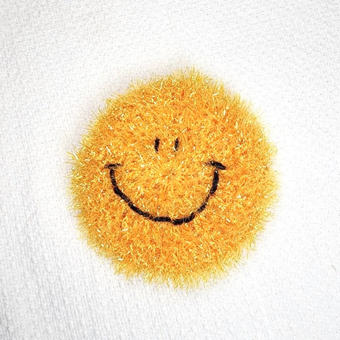 Smiley Yellow Handmade Scrubby Brighten Your Cleaning - Etsy