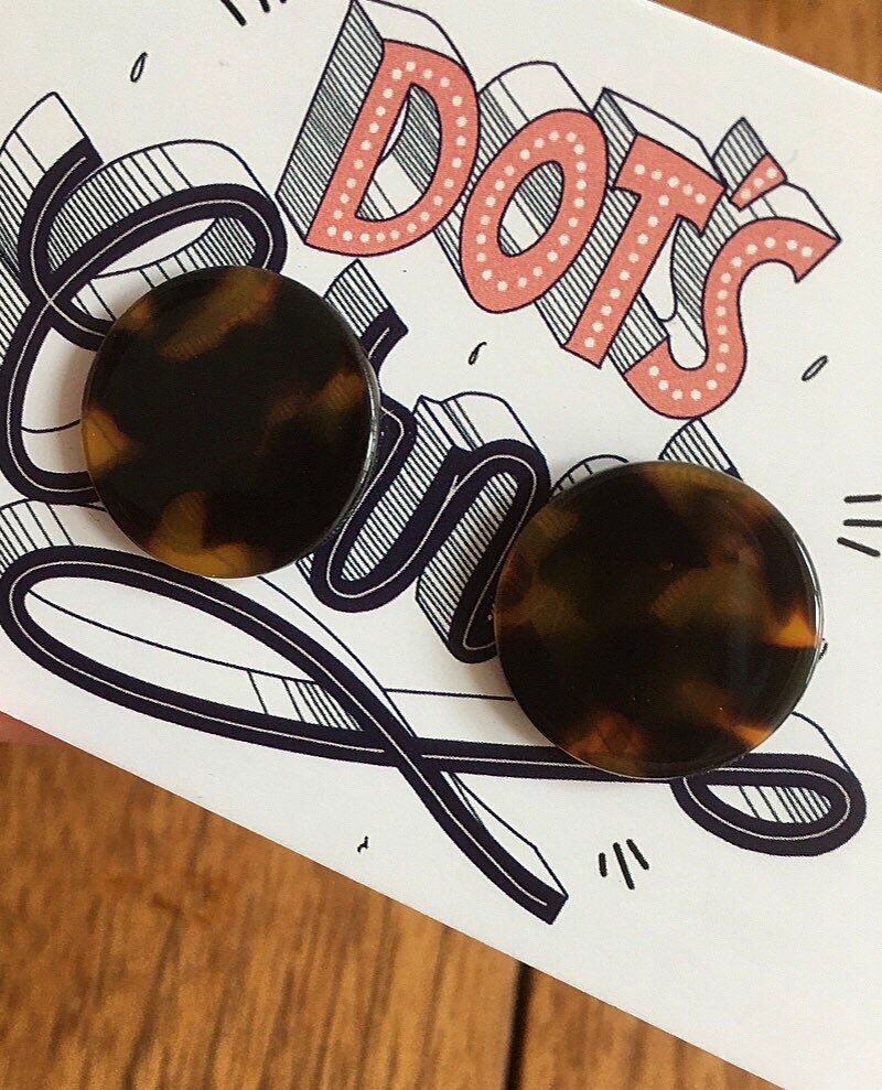 Tortoise Round Stud Earrings Acetate Earrings Resin | Etsy