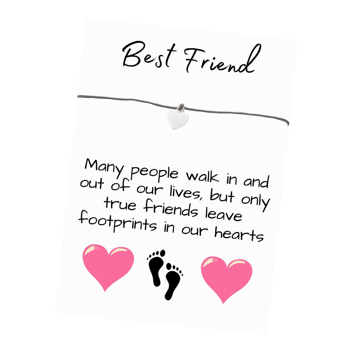 Best Friend Verse Card With Heart Charm Bracelet For Special Etsy best-friend-verse-card-with-heart-charm-bracelet-for-special-etsy