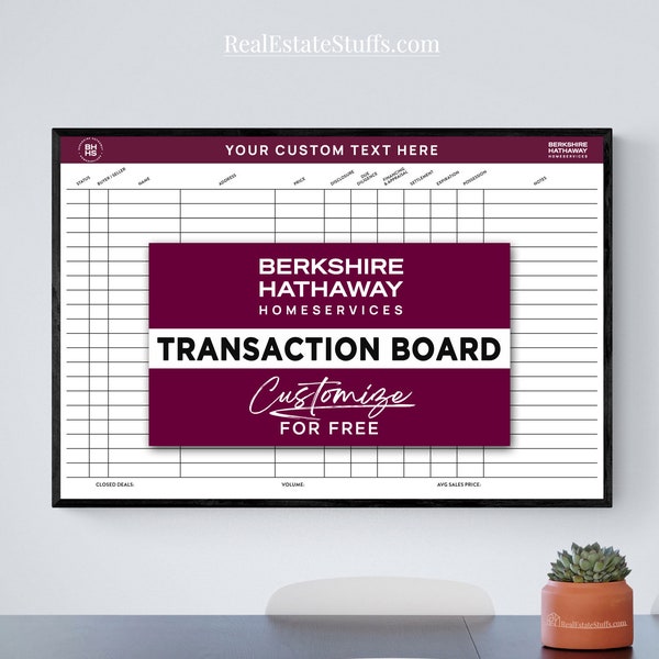 Real Estate Transaction Board - Etsy