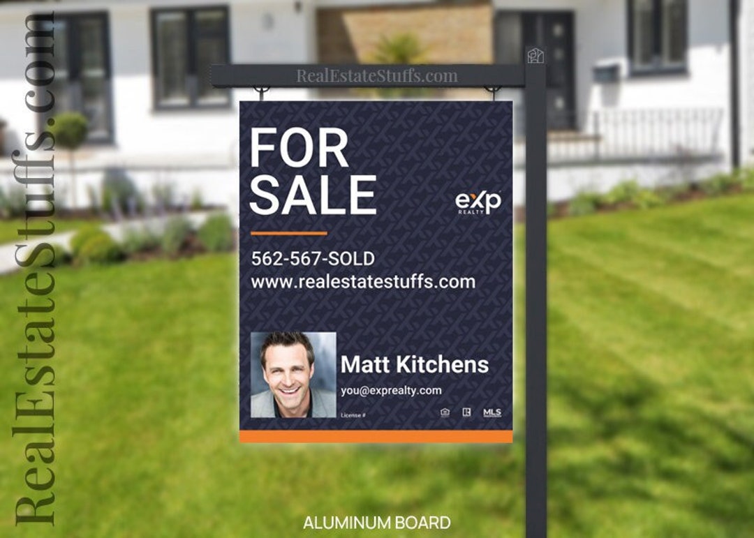 Modern & Clean Exp Real Estate Agent for Sale Sign - Etsy