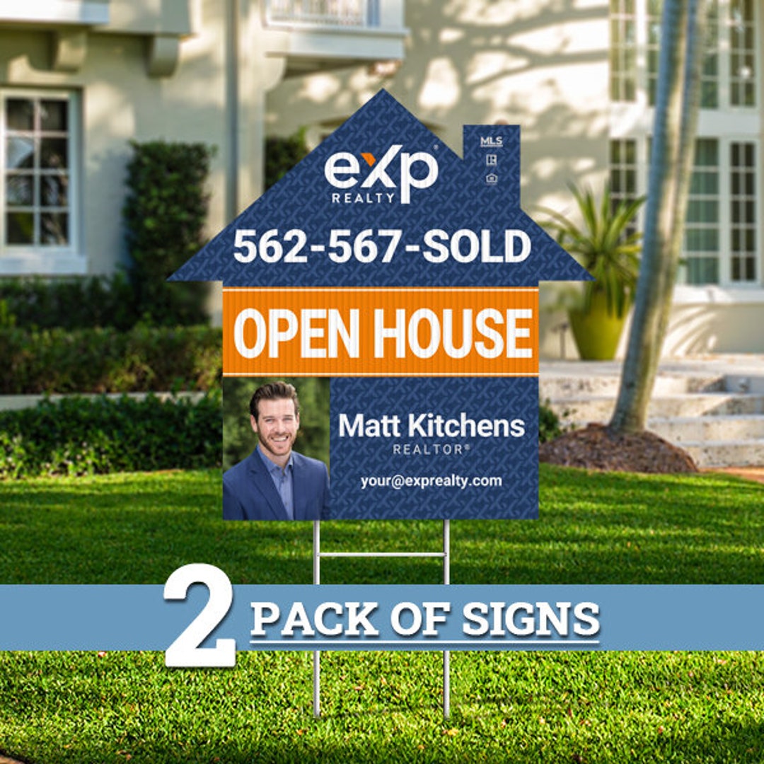 Custom Exp Realty OPEN HOUSE House Shaped Yard Sign 23 X 23 Lawn Sign ...