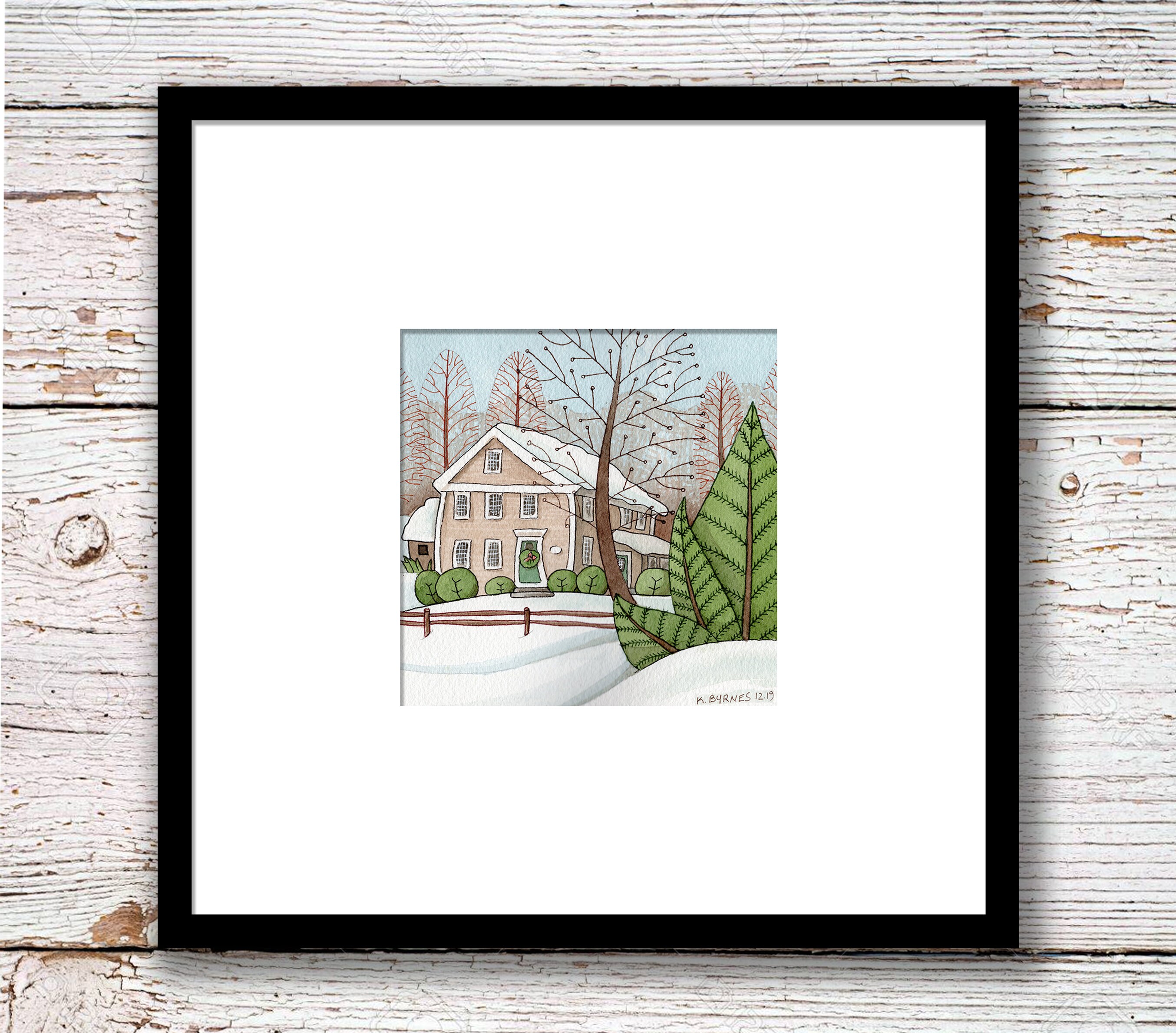 Country House Print, Reproduction Print, Watercolor Print, Country ...