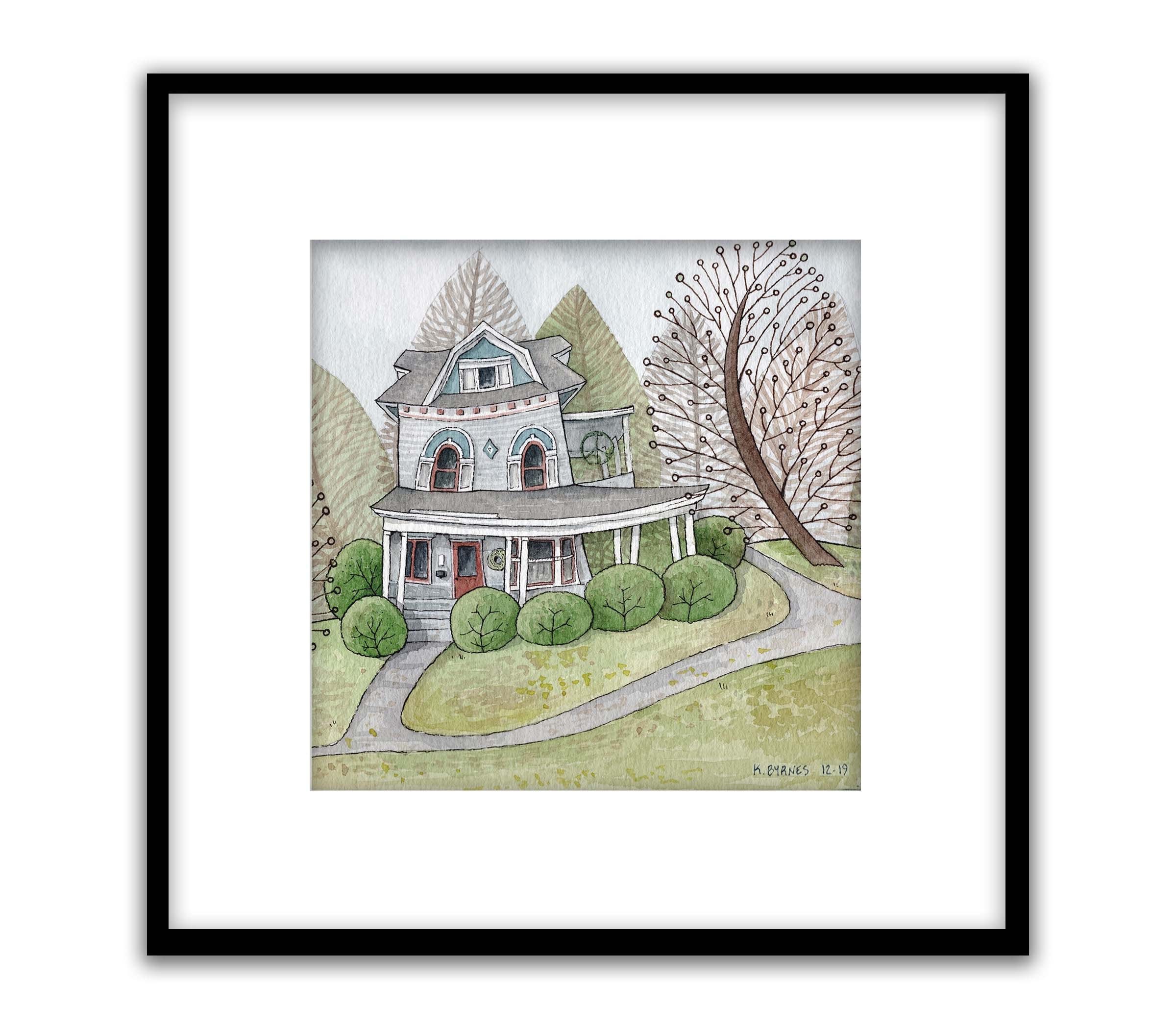 Victorian House Print, Reproduction Print, Watercolor Print, Country ...